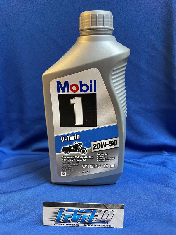 MOBIL 1 V-TWIN SYNTHETIC 20W-50 QUART 1 Quart / 32oz – LEVEL 10 ...